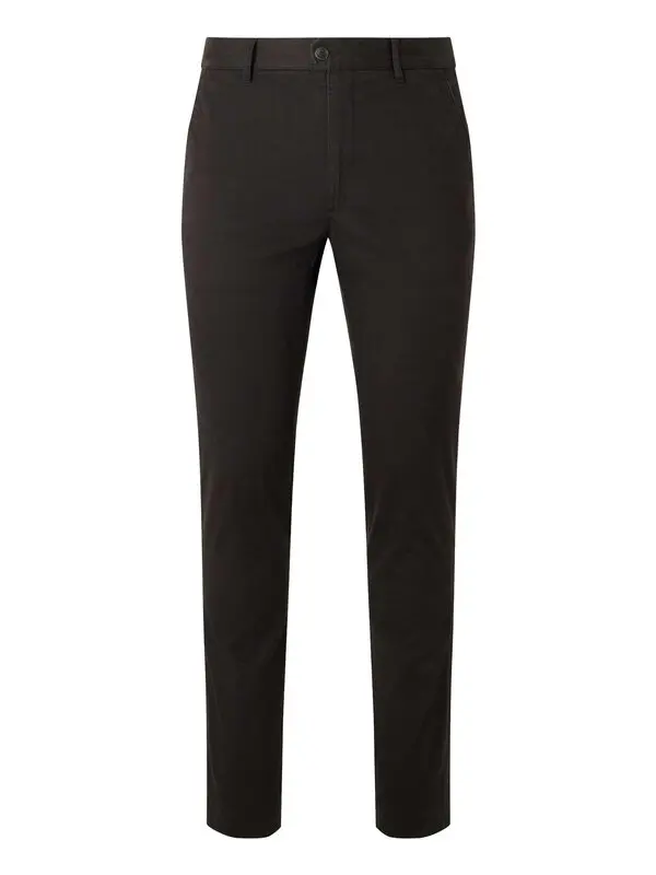 SLOWEAR Straight-leg Cotton-blend Twill Trousers - Brown