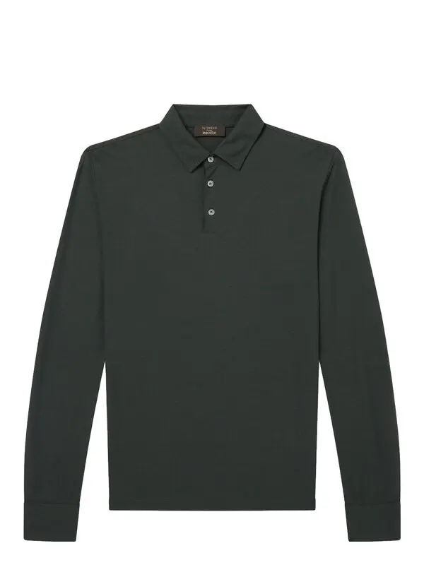 SLOWEAR Zanone Slim-fit Icecotton Piqué Polo Shirt - Green