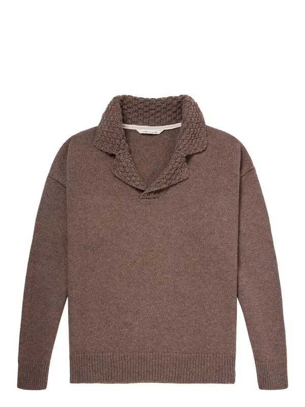 A KIND OF GUISE Palano Alpaca And Merino Wool-blend Polo Shirt - Brown