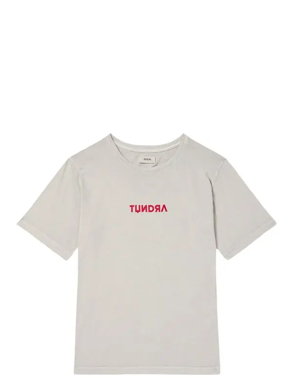 ADON Tundra Printed Cotton-jersey T-shirt - Gray