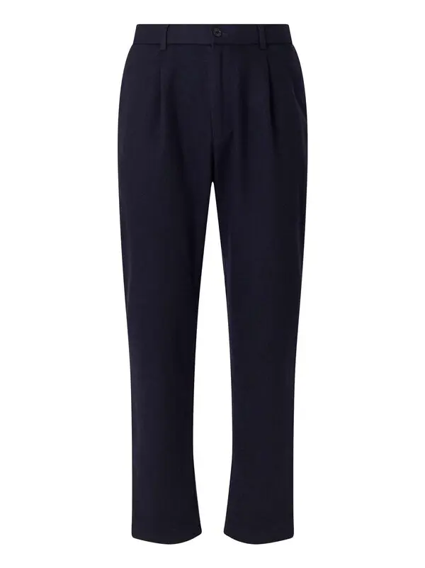 Hartford Straight-leg Wool-blend Trousers - Navy