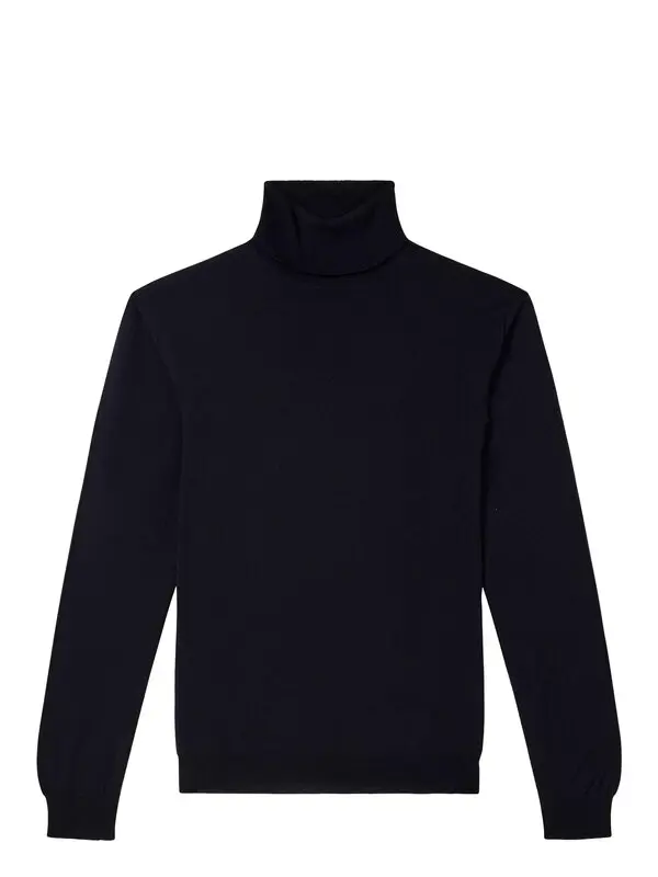 SLOWEAR Flexwool Rollneck Sweater - Navy