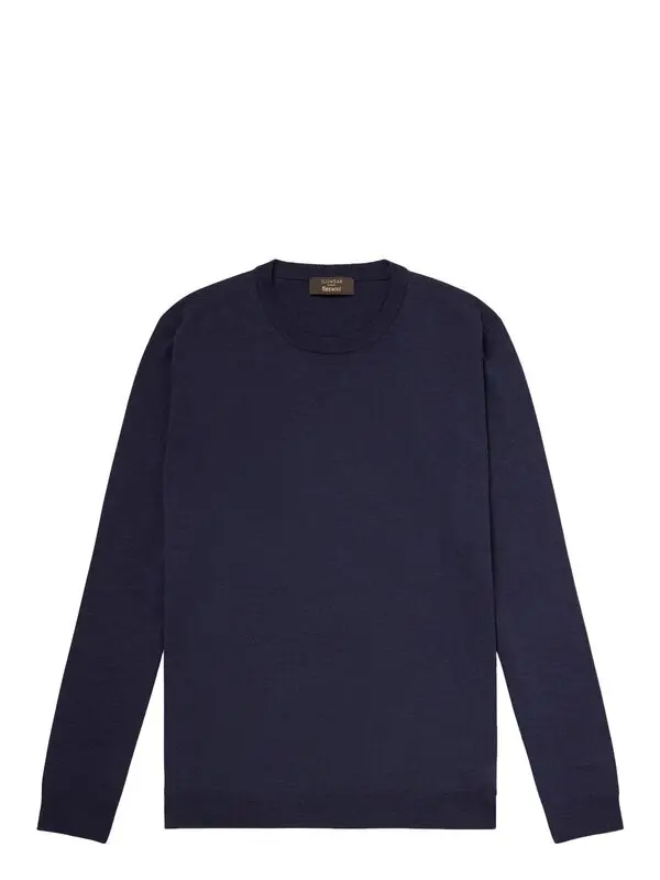SLOWEAR Slim-fit Flexwool Crewneck Sweater - Blue