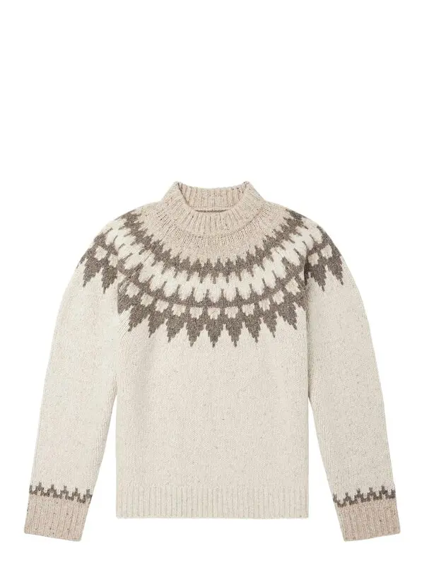 Hartford Donegal Jacquard Wool-blend Sweater - Ecru