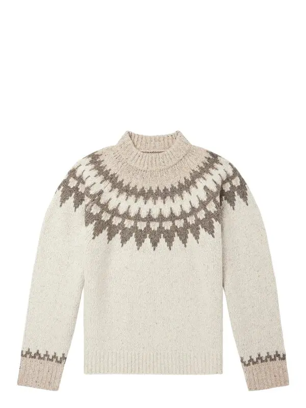 Hartford Donegal Jacquard Wool-blend Sweater - Neutrals