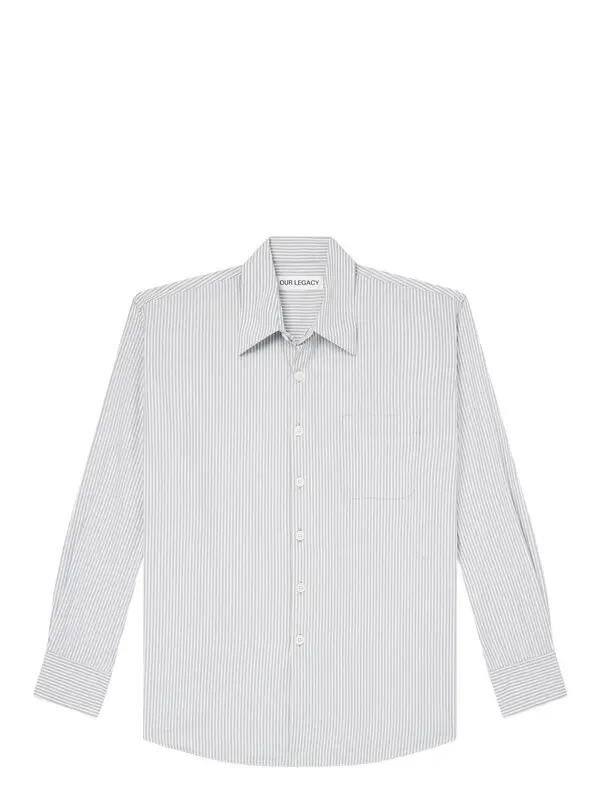 Our Legacy Above Striped Cotton-poplin Shirt - Blue