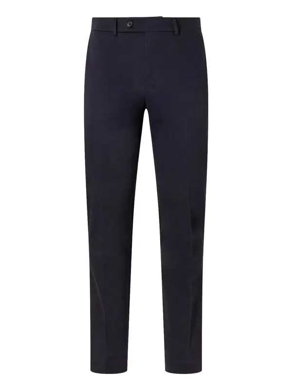 SLOWEAR Straight-leg Stretch-cotton Gabardine Trousers - Blue