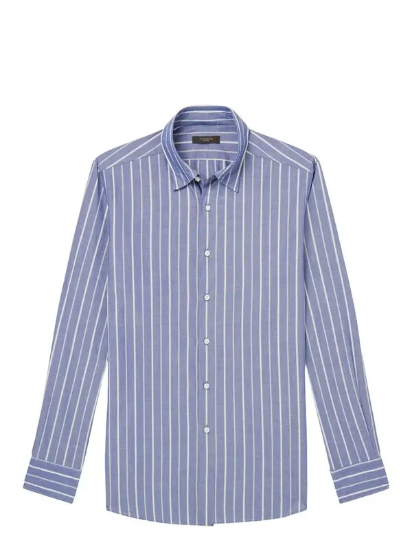 SLOWEAR Glanshirt Striped Cotton-poplin Shirt - Blue
