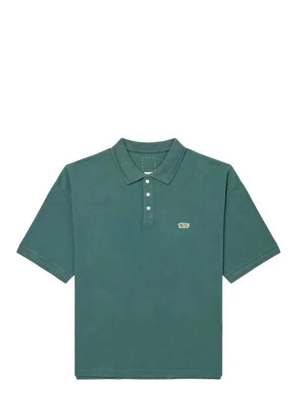 Visvim Mondo Weller Logo-appliquéd Cotton-piqué Polo Shirt - Green