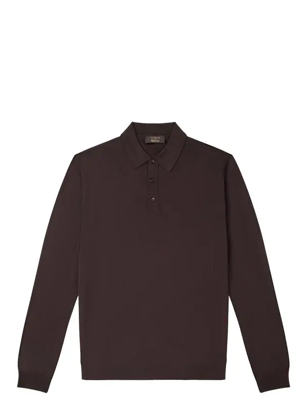 SLOWEAR Zanone Slim-fit Flexwool Polo Shirt - Brown