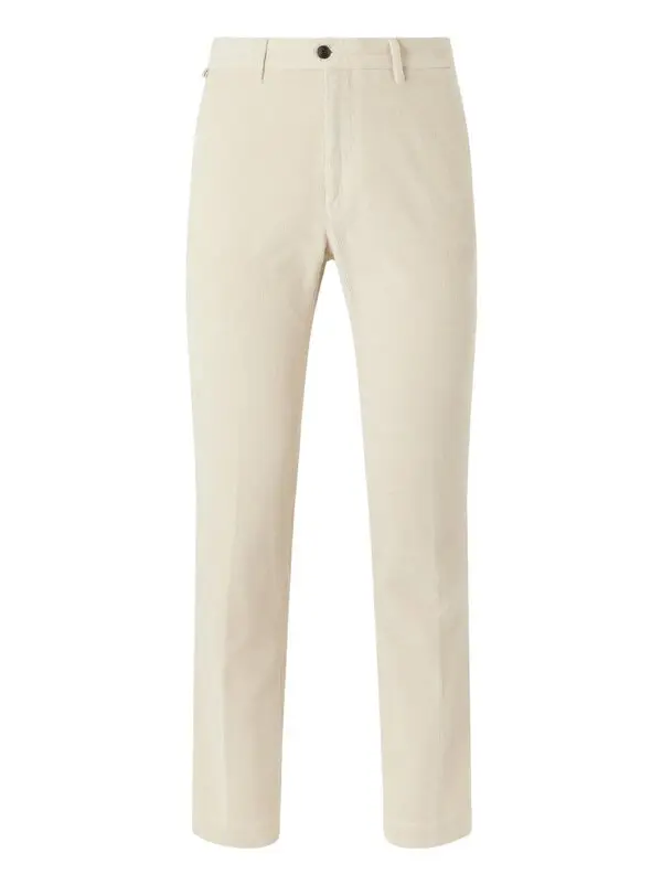 SLOWEAR Straight-leg Cotton-blend Corduroy Trousers - Neutrals