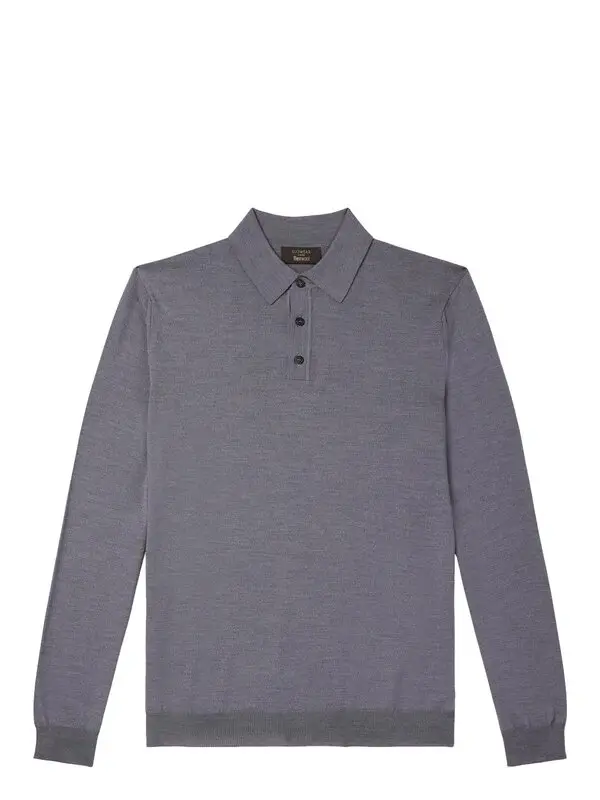 SLOWEAR Zanone Slim-fit Flexwool Polo Shirt - Gray