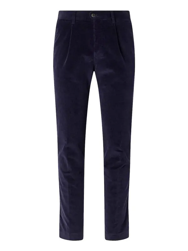 SLOWEAR Incotex Straight-leg Stretch Cotton-corduroy Trousers - Blue