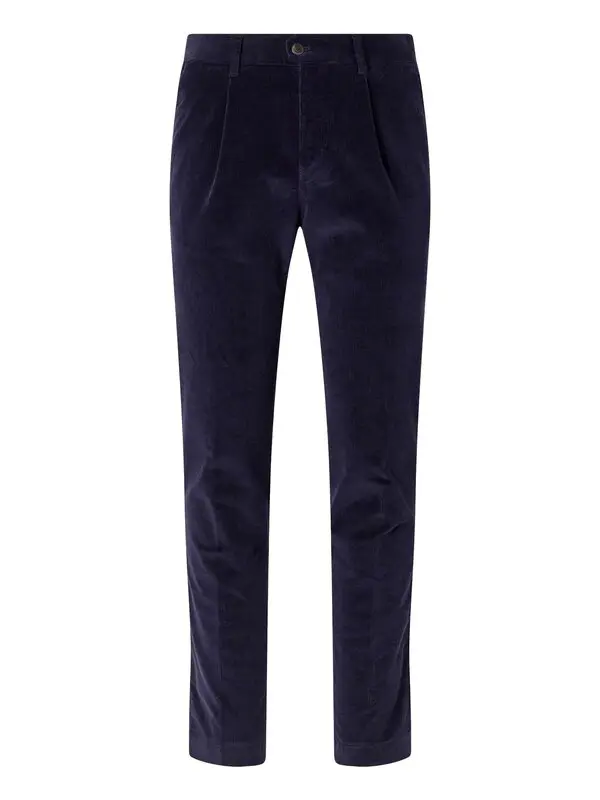 SLOWEAR Incotex Straight-leg Stretch Cotton-corduroy Trousers - Navy