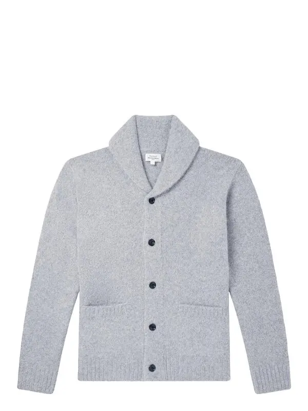Hartford Alpaca, Yak, And Wool-blend Shawl Collar Cardigan - Gray