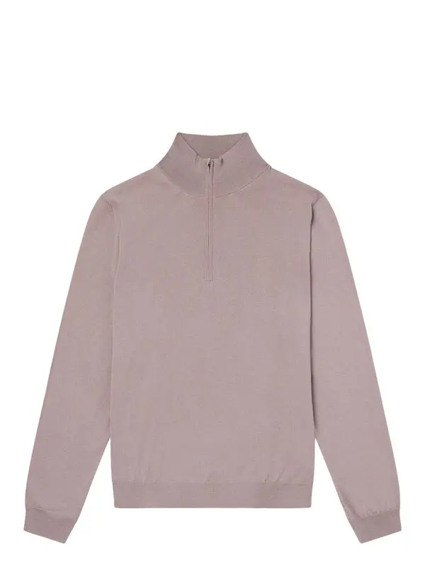 SLOWEAR Zanone Flexwool Half-zip Sweater - Neutrals