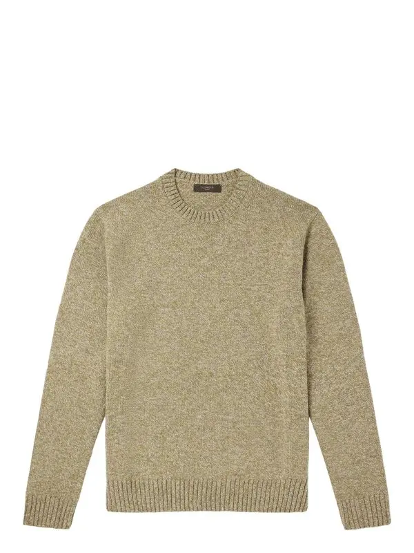 SLOWEAR Zanone Wool Crew Neck Sweater - Green