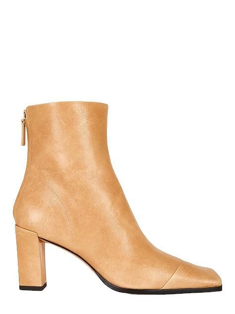 Tory Burch Asymmetric Cap Toe Ankle Boot In Tan - Sand