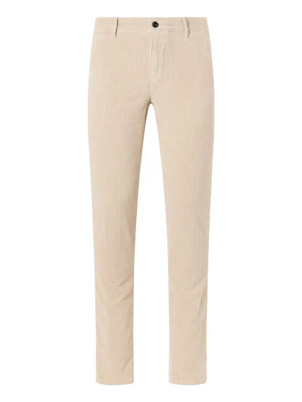 SLOWEAR Straight-leg Cotton-blend Corduroy Trousers - Beige