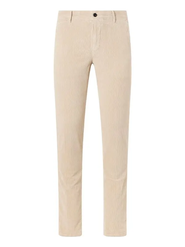 SLOWEAR Straight-leg Cotton-blend Corduroy Trousers - Neutrals