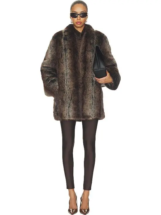ET OCHS Pelted Coat - Mocha Multi