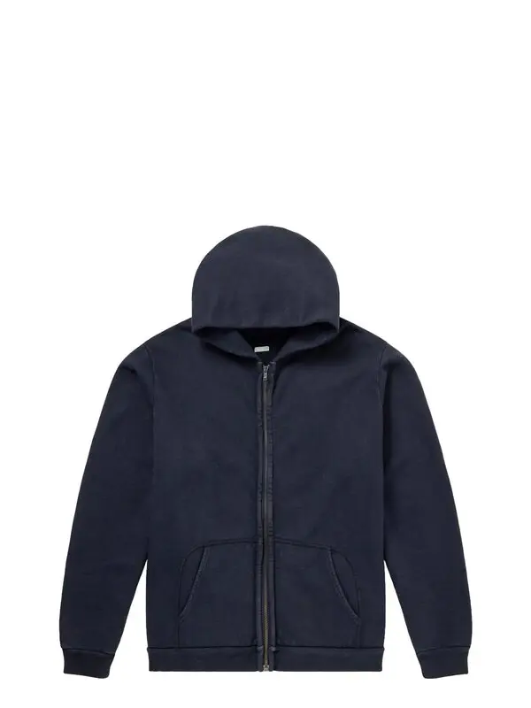 A.PRESSE Vintage Cotton-jersey Zip-up Hoodie - Black
