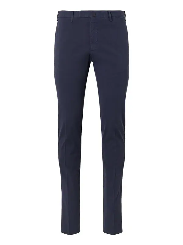 SLOWEAR Slim Batavia Straight-leg Cotton-blend Woven Trousers - Blue