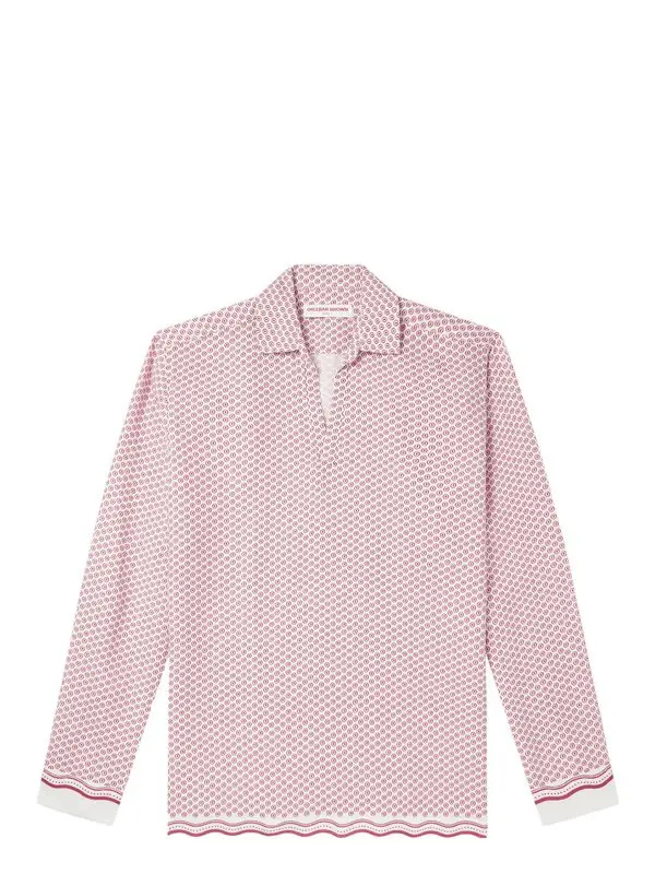 Orlebar Brown Ridley Printed Linen Shirt - Pink