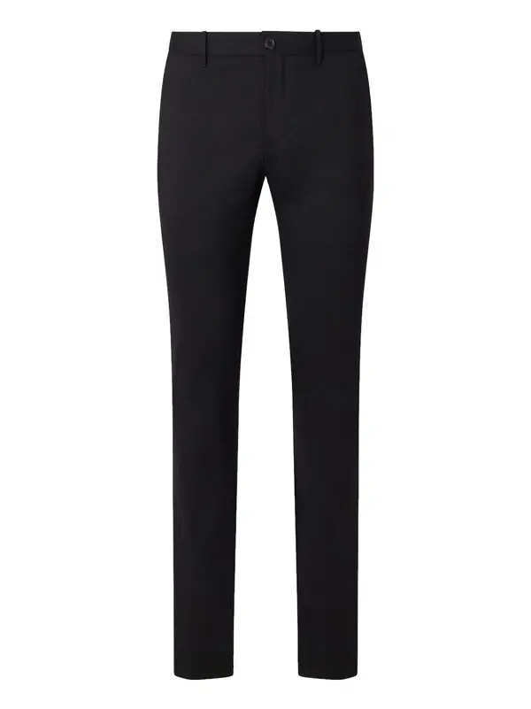 SLOWEAR Straight-leg Wool-blend Tekno Flannel Trousers - Black