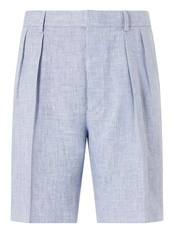 Ralph Lauren Purple Label Cotton Gabardine Shorts - Blue