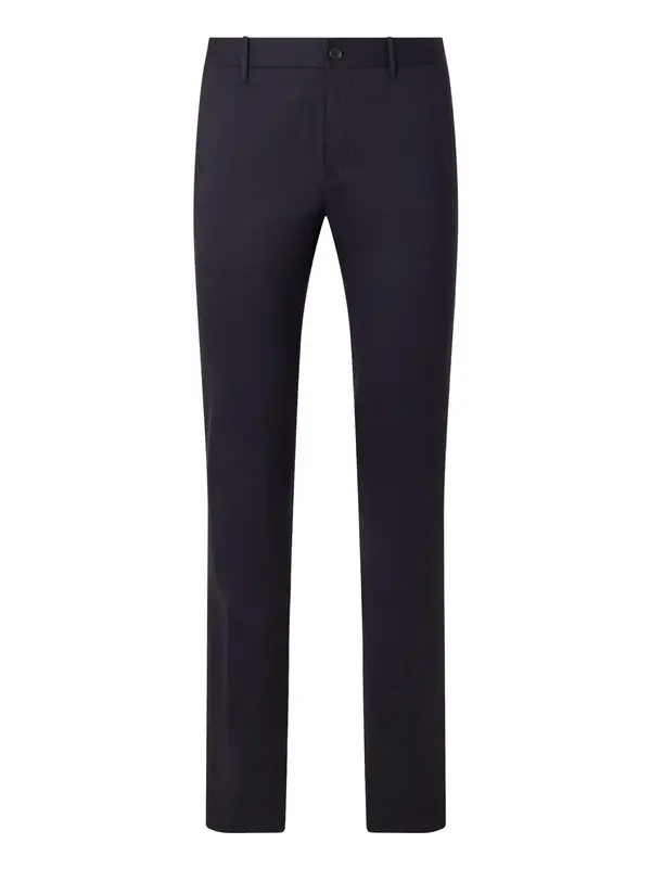 SLOWEAR Straight-leg Wool-blend Tekno Flannel Trousers - Navy