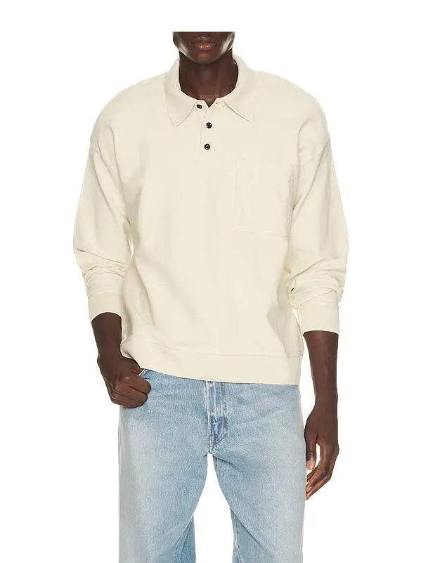 Citizens Of Humanity Rugby Polo In Cream - Ecru