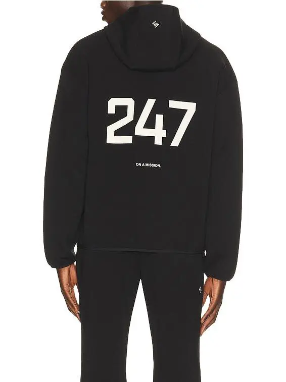 247 BY REPRESENT Numbers Hoodie In Black - Jet Black