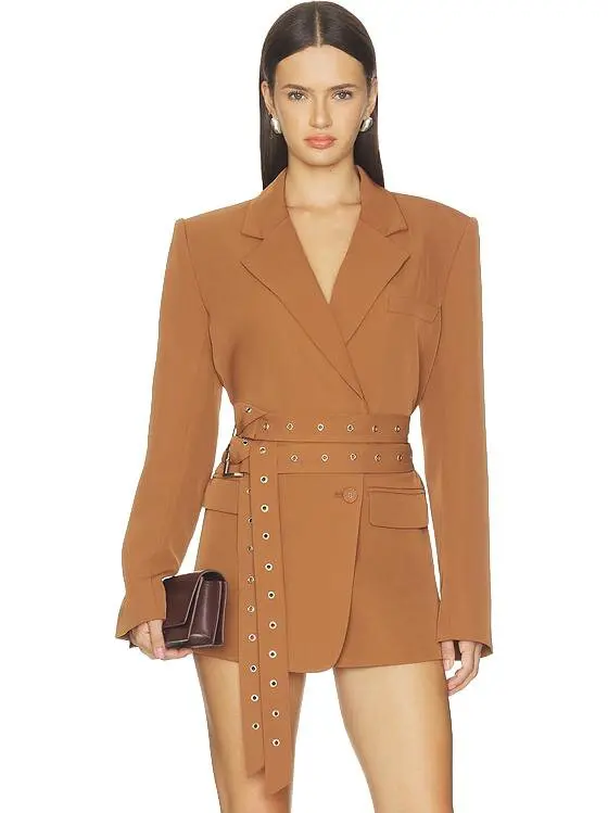 NONCHALANT LABEL Jannette Blazer In Brown - Caramel