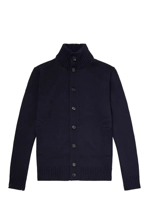SLOWEAR Wool Cardigan - Navy