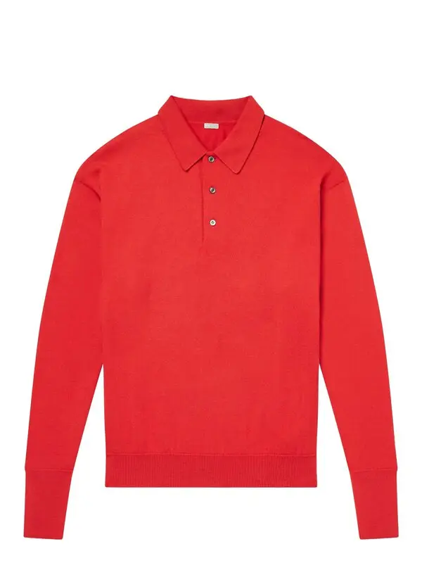 A.PRESSE Wool Polo Shirt - Red