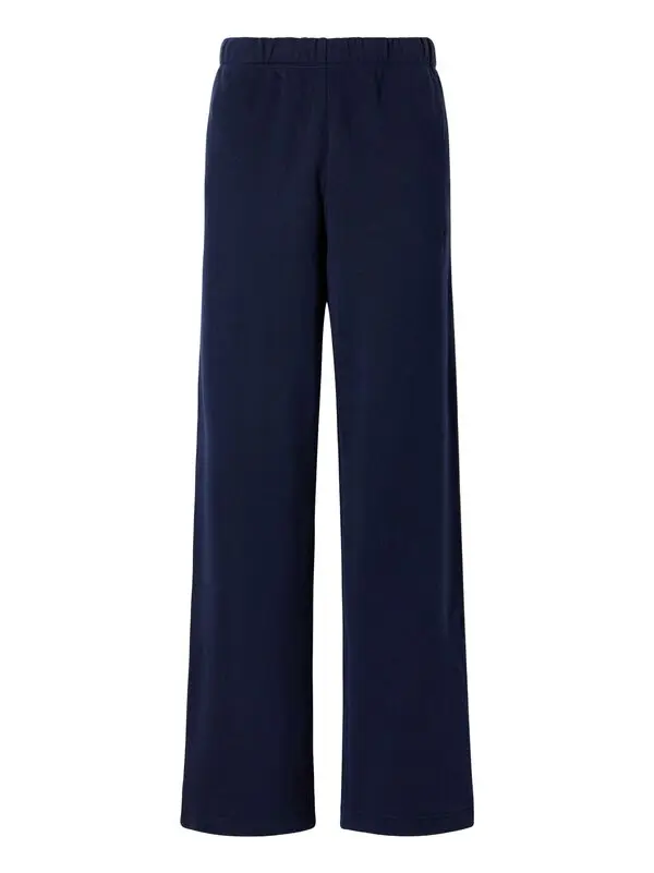 SKIMS Drawsting Cotton-blend Jersey Straight-leg Pants - Navy