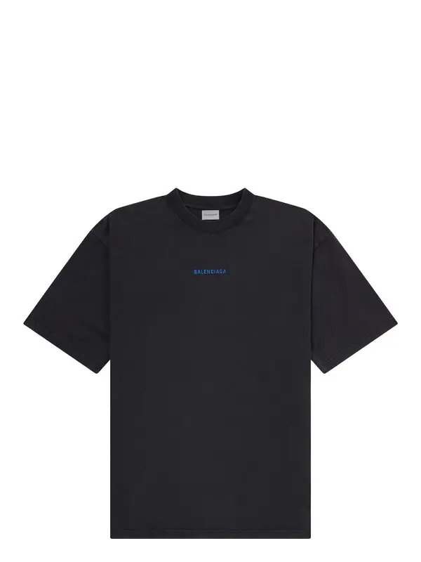 Balenciaga Logo-embroidered Cotton-jersey T-shirt - Blue