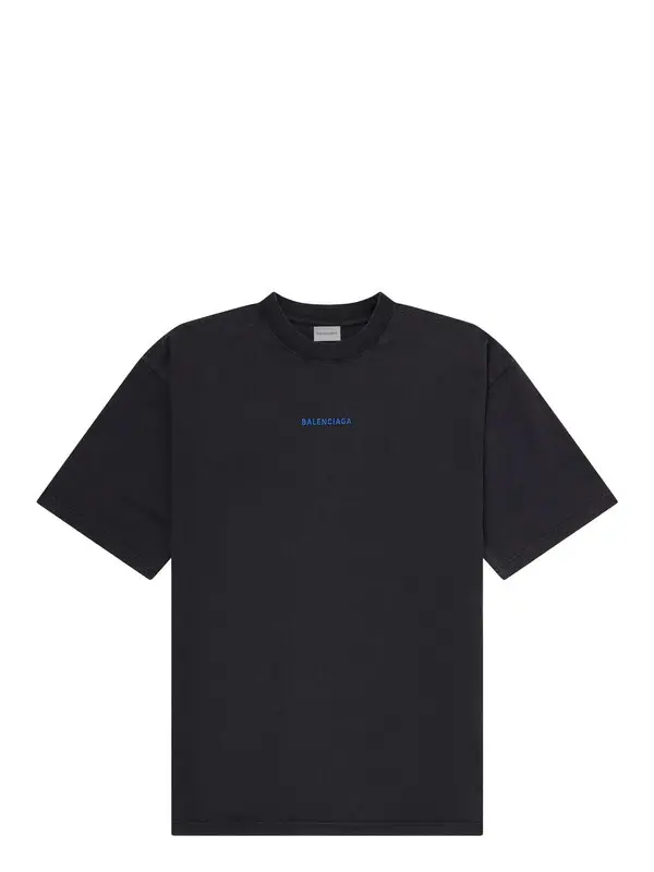 Balenciaga Logo-embroidered Cotton-jersey T-shirt - Navy