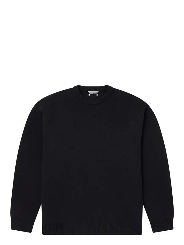 Balenciaga City Wool-blend Crewneck Sweater - Black