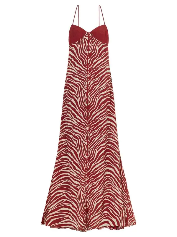 CALA DE LA CRUZ Pontevedra Jersey Maxi Dress - Red