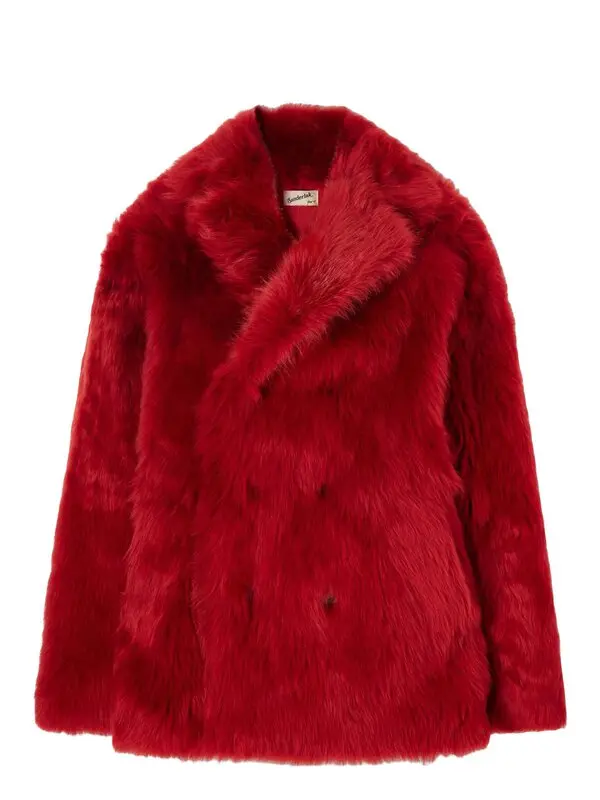 SANDERLAK Shearling Coat - Red