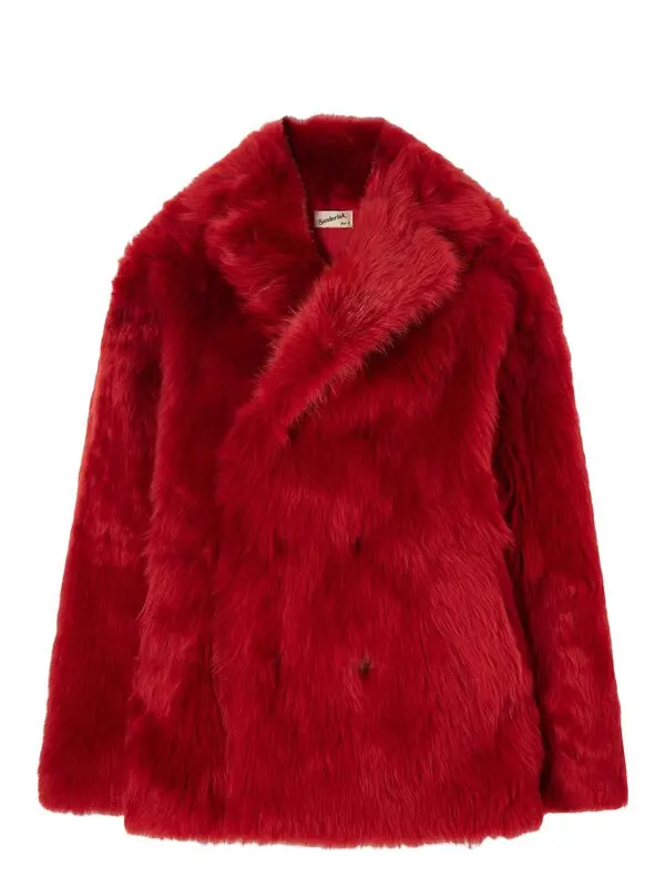SANDERLAK Sandrlak Shearling Coat - Red