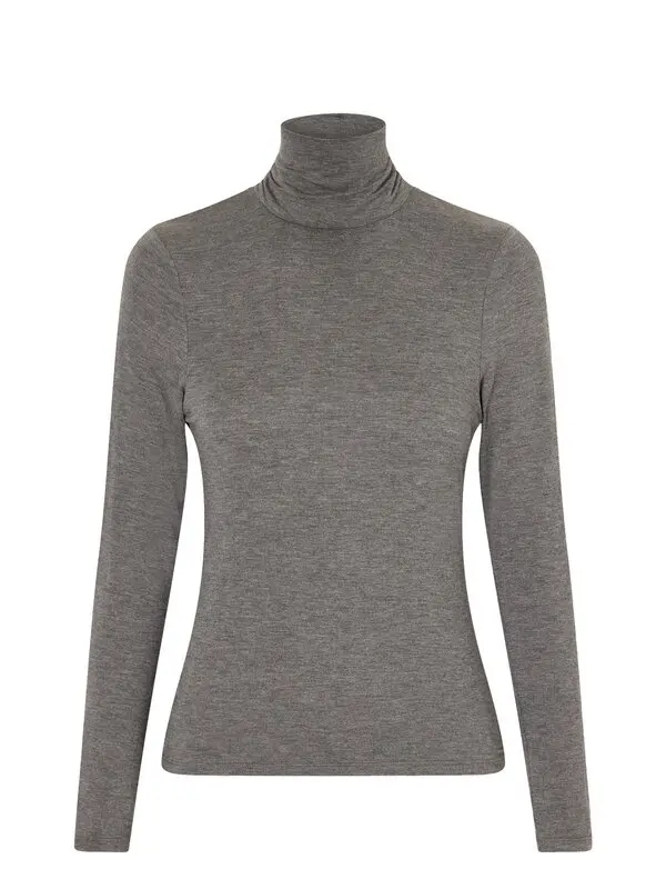 NILI LOTAN Keria Stretch-jersey Turtleneck Top - Gray