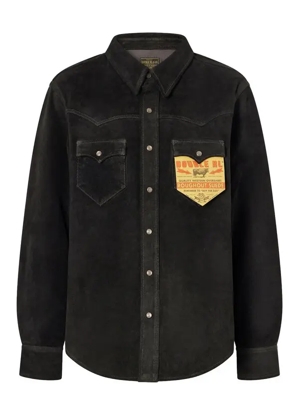 Ralph Lauren Willett Paneled Suede Jacket - Black