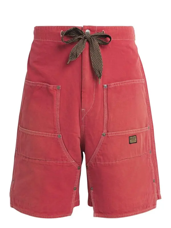 Kapital Contrast-stitch Shorts - Red