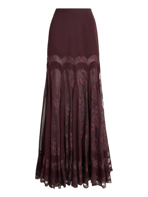 Zimmermann Silk Valiant Panelled Maxi Skirt - Brown