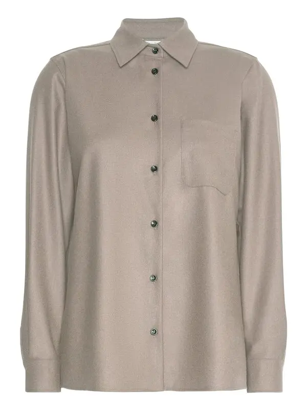 Max Mara Stretch-cashmere Shirt - Beige