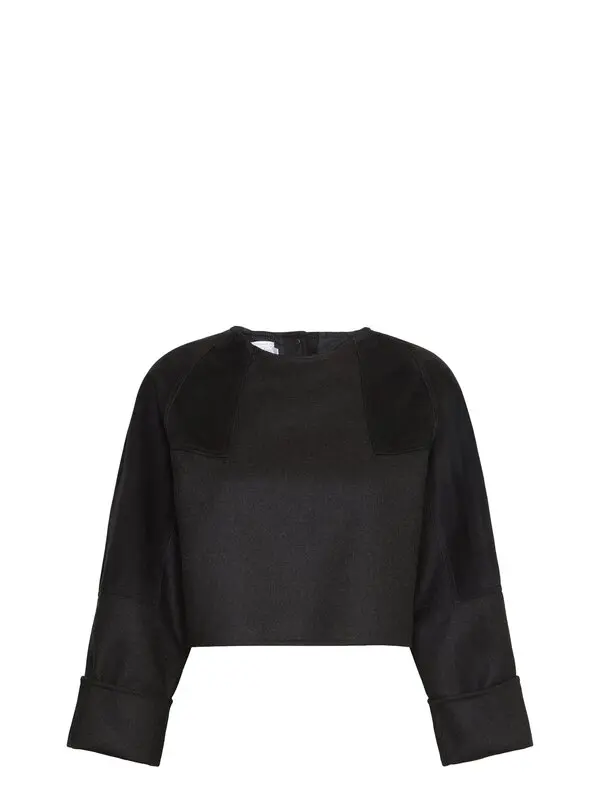 Max Mara Stretch-virgin Wool Top - Grey