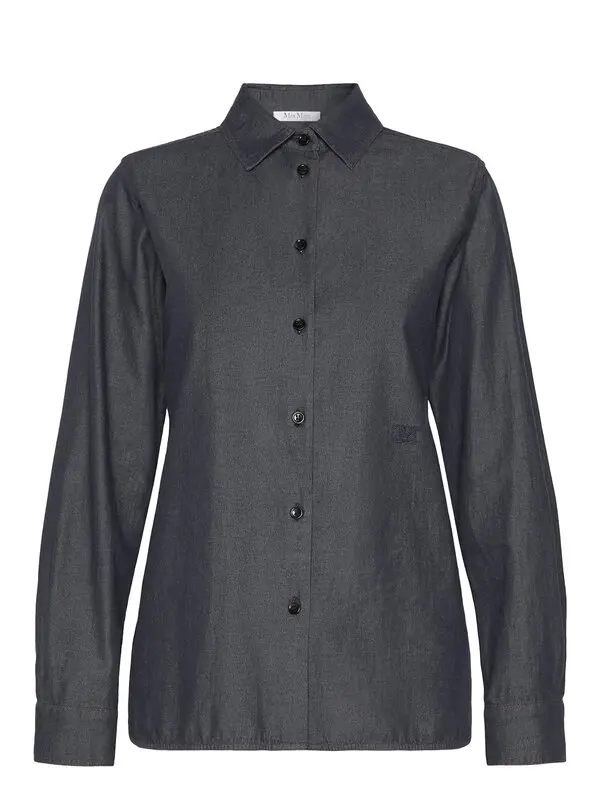 Max Mara Point-collar Denim Shirt - Navy